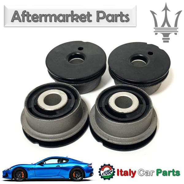 マセラティ用のフロントアッパーアームの前側のブッシュ、左右セットになります。こちらの製品はヨーロッパのアフターマーケットによるノーブランド品になります。純正ではブッシュのみの供給はされていませんのでお値打ちに修理ができます。適合車種Quat...