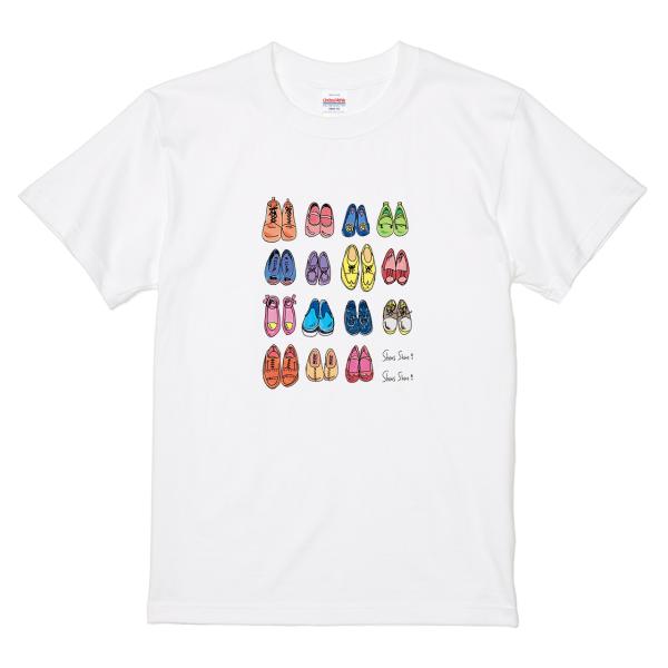 ■ イラストに関してshoes!shoes!カラフルな靴がいっぱいのTシャツです！■ サイズ (着丈/身幅/袖丈)S　 … (65cm/49cm/19cm)M　 … (69cm/52cm/20cm)L　 … (73cm/55cm/22cm)...