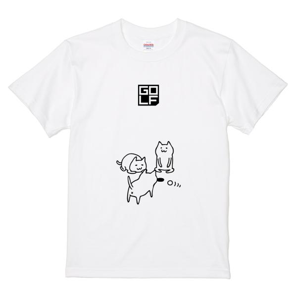 ■ イラストに関してネコ達が見守る中、カップに寄せるゴルフデザイン。緊張感が出てくる。邪魔されそうで。集中できなそうなTシャツかもしれませんね。■ サイズ (着丈/身幅/袖丈)S　 … (65cm/49cm/19cm)M　 … (69cm/...