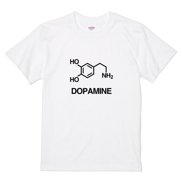■ イラストに関してドーパミンの化学構造式がプリントされたTシャツです。■ サイズ (着丈/身幅/袖丈)S　 … (65cm/49cm/19cm)M　 … (69cm/52cm/20cm)L　 … (73cm/55cm/22cm)XL　… ...