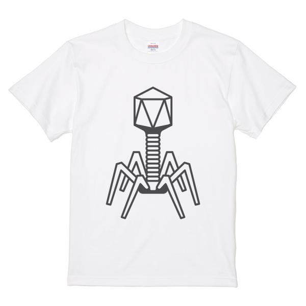 ■ イラストに関して大きいバクテリオファージのデザインTシャツです。■ サイズ (着丈/身幅/袖丈)S　 … (65cm/49cm/19cm)M　 … (69cm/52cm/20cm)L　 … (73cm/55cm/22cm)XL　… (7...