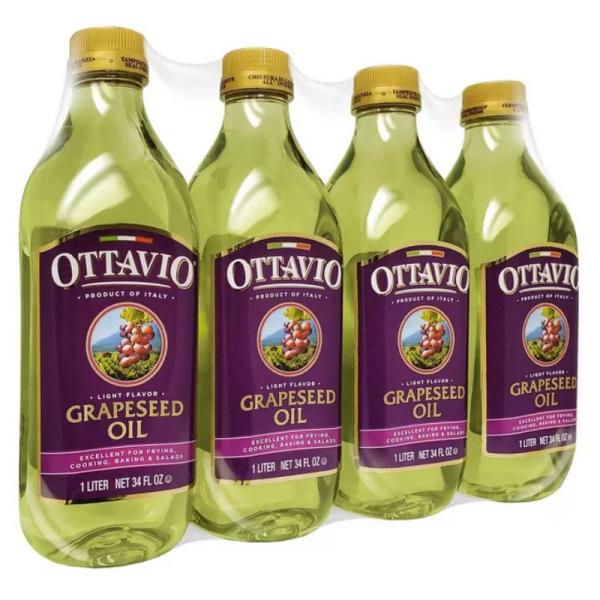 オッタビ Ottavio 食用グレープシードオイルイタリアのオッタビ食用グレープシードオイルクセがなく、どんなお料理にも合います名称：食用グレープシードオイル原材料名：食用グレープシードオイル内容量：920g×4本賞味期限：キャップに記載保...