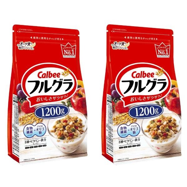 食物繊維と鉄分たっぷり。8種のビタミンでバランス良い朝食。便利なチャック付き徳用タイプ。 フルグラはオーツ麦や玄米などにシロップを混ぜ合わせて、薄く板状に焼き上げたあとに砕くという製法です。 あえて生地の塊があるのが特徴の商品となっておりま...