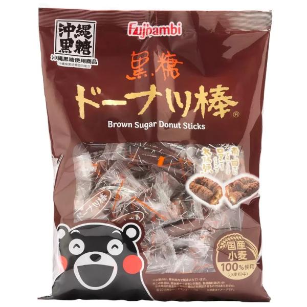 熊本の有名菓子メーカー、フジバンビの代表的商品です。食べやすい棒状のドーナッツでまわりはサックリ、中はしっとりとした独特な食感。甘すぎず油っこくないクセになる味で、どんな飲み物にもマッチします。幅広い年代に喜んで頂けるお菓子です。 爆買