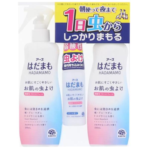 家族のお肌をまもる　すごくやさしいお肌の虫よけです。お肌とおなじ弱酸性で、お肌を包み込み虫からまもる。4種のうるおい成分配合(ヒアルロン酸Na、コラーゲン、セラミド、ビタミンC)皮膚アレルギーテスト済み(全ての方にアレルギーが起きないという...
