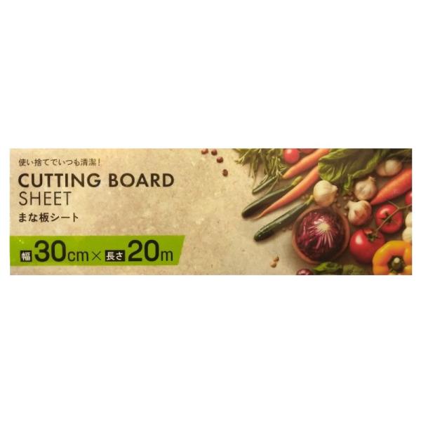 商品名：まな板シートシートサイズ：幅30cm×長さ20mパッケージ形態：箱入り素材：ポリエチレン（LLDPE）生産国：中国製耐熱温度 90度耐冷温度 -20度