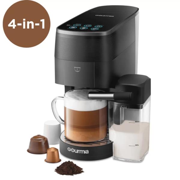 4-in-1のコーヒーメーカーK Cup, Nespresso, Dolce Gusto、パウダーコーヒー用のアダプターが付属しています。セットしたアダプターを検出し、抽出量を自動的に調整します。エスプレッソ・ラテ・カプチーノ・ルンゴといっ...