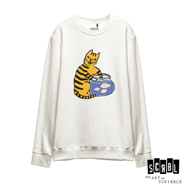 商品発送元：After Note （アフターノート）大阪 新世界ファッション・ブランド紫外線に反応して一部分に魚のアートワークが浮き出てくる特殊プリントを施した面白いスウェットです。Sサイズ着丈：68cm　身幅：44cm　袖丈：64cmMサ...