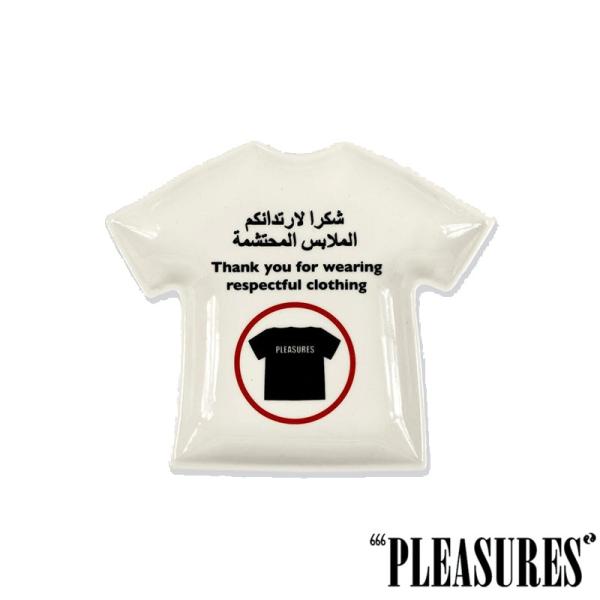 商品発送元：After Note （アフターノート）大阪 新世界ファッション・ブランド小物入れに最適なセラミックトレーです。"Thank you for wearing respectful clothing" PLEASURESの着用あり...