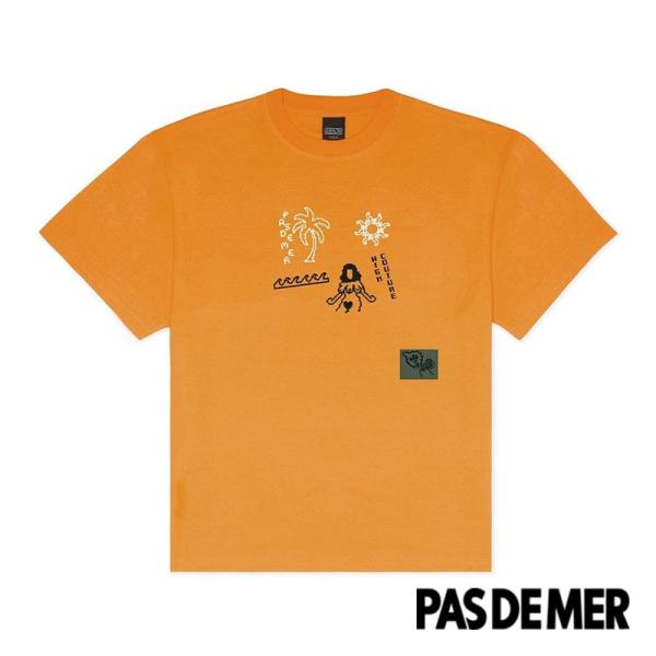 商品発送元：After Note （アフターノート）大阪 新世界ファッション・ブランド、カジュアル、メンズカジュアルウェア、Tシャツ、アメカジレギュラーフィットのＴシャツです。鮮やかすぎない良い感じのオレンジ系のボディに "POSTCARD...