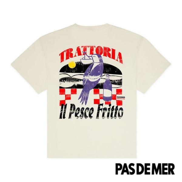 商品発送元：After Note （アフターノート）大阪 新世界ファッション・ブランド、カジュアル、メンズカジュアルウェア、Tシャツ、アメカジレギュラーフィットのＴシャツです。PDM流の地中海のシーフードレストランをイメージさせるデザインの...