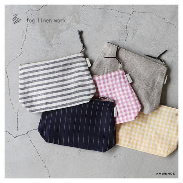 商品発送元：ambienceファッション・ブランドブランド  fog linen work フォグリネンワーク商品名  クリスポーチ概要  外出用の化粧品やハンカチなどを入れるのに  ちょうどいいサイズのポーチ。底面にマチがあるので、  見...