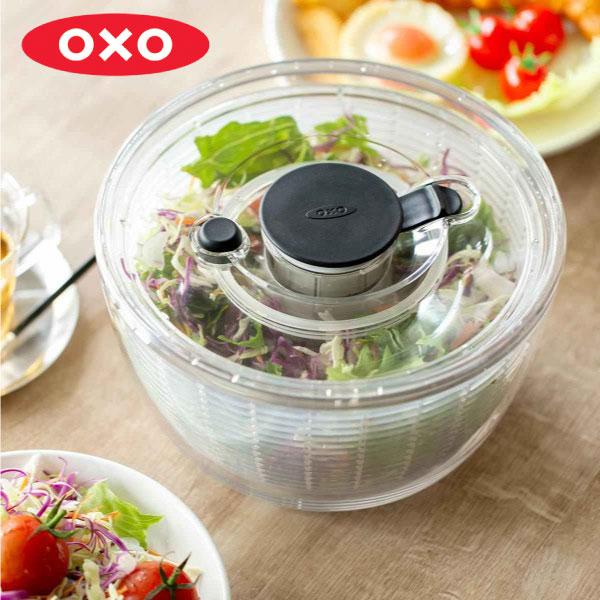商品発送元：【公式】BUBU STORE ｜ブブストアビューティ・コスメ・香水【オクソー OXO】 クリアサラダスピナー 小片手でノブを押すだけでカゴが回転して簡単に野菜の水切りができる構造はそのままに、大きめで押しやすく、さらに効きが良く...