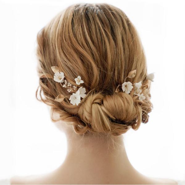 商品発送元：ANNAN WEDDINGバッグ・靴・小物WEDDING ACCESSORY立体感ある白色小花を自由にアレンジできるピンタイプ  ヘッドドレス　5本セット 花VH02【ネット限定商品・店舗販売無し】DESING立体感ある白色小花...