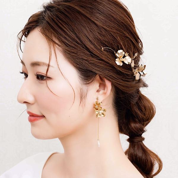 商品発送元：ANNAN WEDDINGジュエリー・アクセサリー、ジュエリー・アクセサリー、ヘアアクセサリー、その他WEDDING ACCESSORY 【ネット限定商品・簡易包装】イヤリング/ピアス　ME119DESIGN縦長スッキリシルエッ...