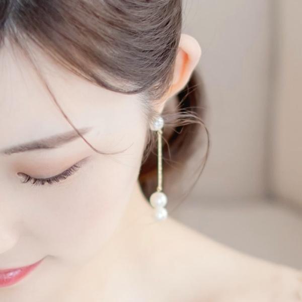 商品発送元：ANNAN WEDDINGバッグ・靴・小物WEDDING ACCESSORYシンプルで上品なパール揺れるイヤリング ウェディングイヤリング/ピアス　ME211DESIGNシンプルですっきりしたシルエットのパールイヤリング/ピアス...
