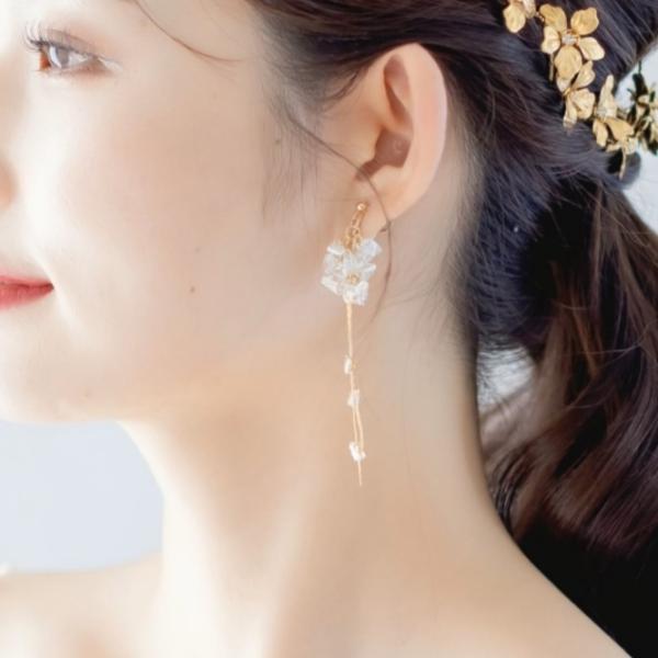 商品発送元：ANNAN WEDDINGバッグ・靴・小物WEDDING ACCESSORY 【ネット限定商品・簡易包装】ピアス ME212DESIGN顔映りの良いクリアな雰囲気なキラキラウェディングイヤリング/ピアス 。透明感のあるクリスタル...