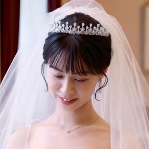 商品発送元：ANNAN WEDDINGバッグ・靴・小物WEDDING TIARA人気のスカラップモチーフがエレガント                                                      ジルコニアティア...