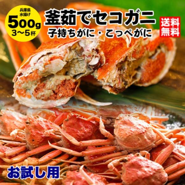商品発送元：朝市広場〜城崎温泉　松葉ガニ＆海産物〜フード・菓子、水産物・水産加工品、カニ  ★★待望の500ｇ前後お試しセット★★セコガニは茹でて発送いたします。商品到着後は再加熱せずに そのまま お召し上がりください。冷凍配送の場合は、冷...