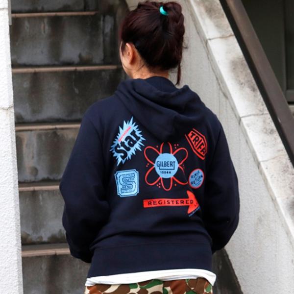商品発送元：Asrabbit OnlineShopファッション・ブランド、レディース・婦人服、カットソー、長袖背中にプリントいっぱいデザイン！サラッとした肌ざわりが特徴の綿100％の裏毛ZIPパーカーです。背中にいっぱいプリントのデザインが...