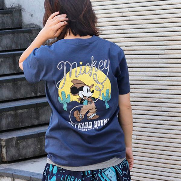 商品発送元：Asrabbit OnlineShopファッション・ブランド、レディース・婦人服、Tシャツ、半袖カウボーイミッキーがカワイイ！プリントTシャツ カウボーイミッキーのカスレプリントが可愛いらしい半袖Tシャツです。使いやすいカラバリ...