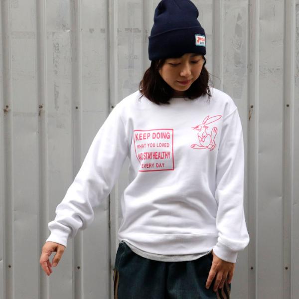 商品発送元：Asrabbit OnlineShopファッション・ブランド、レディース・婦人服、カットソー、長袖オリジナルプリント裏起毛プルオーバーレギュラーシルエットのプリント入り裏起毛のスウェットプルオーバー。オーセンティックな定番スウェ...