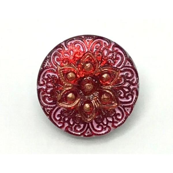 商品発送元：Bead Soup　(ビードスープ)ジュエリー・アクセサリーチェコのハンドメイドガラスボタンです。留め具として使うのはもちろん、金具を接着してイヤリング(ピアス)に、ビーズで編みくるんだり裏打ちしてペンダントヘッドに、色々な使い...