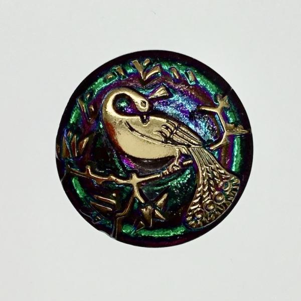 商品発送元：Bead Soup　(ビードスープ)ジュエリー・アクセサリーチェコのハンドメイドガラスボタンです。裏面にワイヤーのシャンク（脚）付き。線径2mmまでのコードが通せます。「ヴィトライユ/Vitrail」はフランス語で「ステンドグラ...