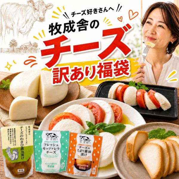 商品発送元：飛騨の牛乳屋・牧成舎公式オンラインショップフード・菓子牧成舎のチーズをお得に楽しめる、訳ありチーズ福袋です。飛騨の牛乳屋・牧成舎が作る国産ナチュラルチーズを詰め合わせました。賞味期限が近いものや在庫状況により内容が変わる「訳あり...