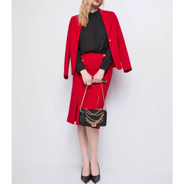 商品発送元：DESERT ROSES_skファッション・ブランドシャープなシルエットで、大人のスタイルをすっきりと格上げするペンシルスカート。― きれいめな印象と、ストレッチビスコース素材のしなやかな穿き心地を両立したDENNY ROSEら...