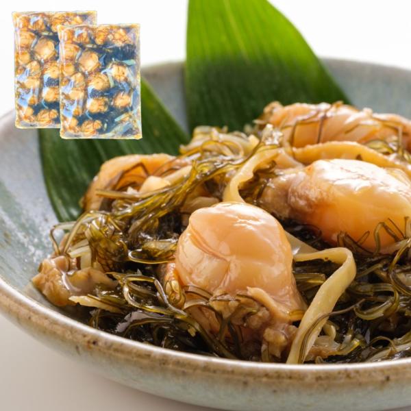 商品発送元：【公式通販】道水オンラインショップフード・菓子、水産物・水産加工品、その他【内容量】ほたて松前漬け 300g・2袋入り【原材料名】ほたて貝（青森県産）、しょうゆ、砂糖、米発酵調味料、いか加工品、昆布、食塩、唐辛子／甘味料（ソルビ...