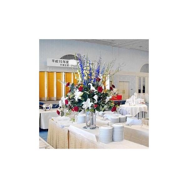 商品発送元：シンコーフラワーセンターユリ・カトレア・デルフィニウム・枝物　他フラワー・ガーデニングサイズ : 高さ：130cm   幅:130cm  奥行：130cm使用花材 : ユリ・バラ・デルフィニウム　他