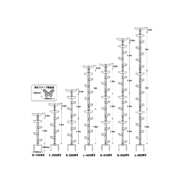 商品発送元：ファーマン｜和コーポレーション公式オンラインストアその他段数・ステップ品番重量サイズ18段・シングルステップL-600EX9.7kg6m (2m×3)18段・ダブルステップLW-600EX10.7kg17段・シングルステップS-...