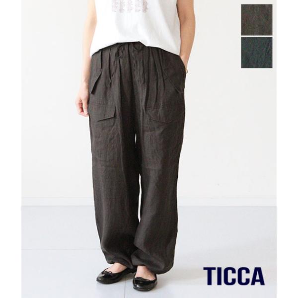 商品発送元：franc bonn Online storeファッション・ブランドTICCA[ティッカ] リネンカーゴパンツ　TBFS-406“TICCAから大人な雰囲気のカーゴパンツが入荷しました”ハードなミリタリーデザインのアイテムを ゆ...