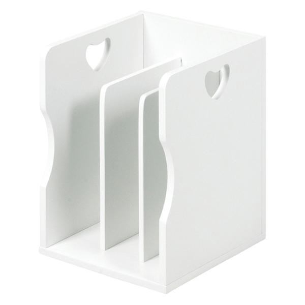 商品発送元：おしゃれな家具やインテリア収納　ガンモマーケット生活・インテリア・文具、収納家具、棚・シェルフ【商品説明】ハートのデザインが可愛いナチュラルなブックスタンド。仕切りが付いて本・雑誌をしっかり収納!重ねて使えます。【商品サイズ】(...