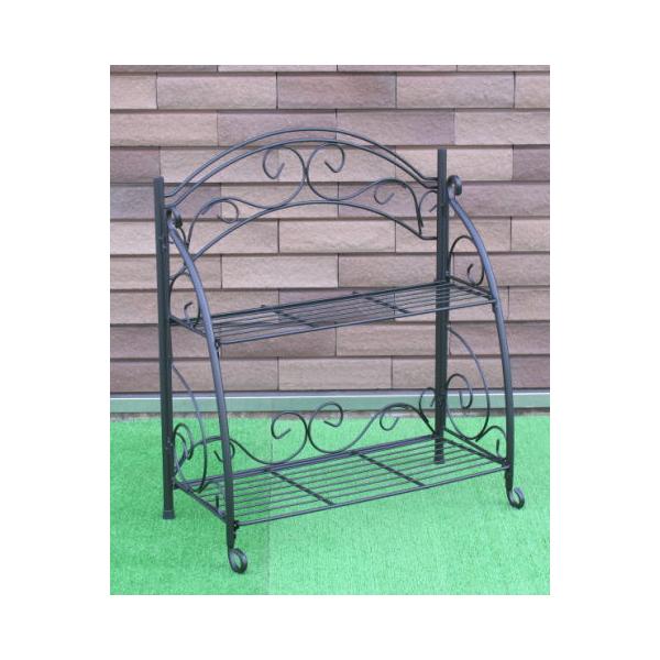 商品発送元：Gardening　園芸と土　刀川平和　本店フラワー・ガーデニング、ガーデニング、ラック・スタンド「両脇をパタパタパタ拡げて、棚をちょこんとはめるだけ！な組立ていらずの簡単シェルフ！！」●サイズ：幅約56cm・奥行き約27cm・...