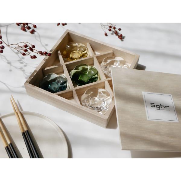 商品発送元：Hinata life生活・インテリア・文具桐箱に並んだ繊細でみずみずしいガラスの「はし置き」テーブルに彩りと華やかさを添える「はし置きセット」。透き通った美しいガラスの輝きが様々なシーンを引き立たせます。おはじきのような丸いフ...