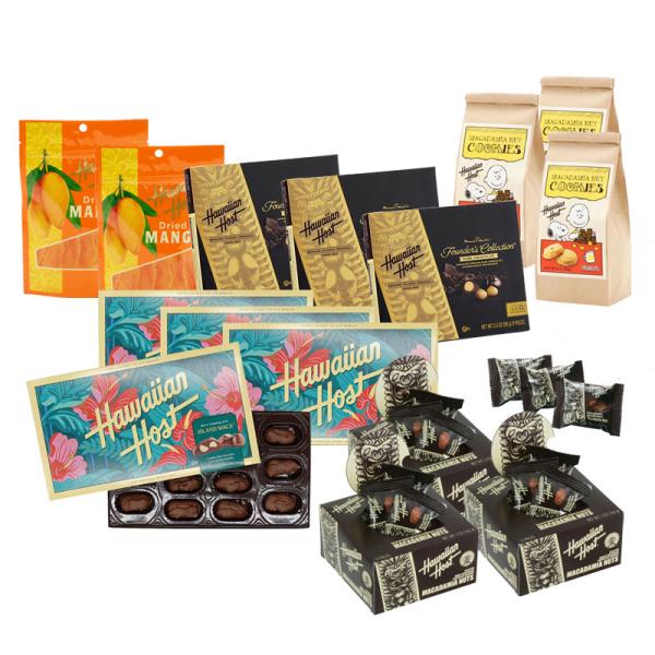 商品発送元：HIS地球旅市場配送料金別途【区分E】フード・菓子まとめて買うと約500円お得！ハワイの人気のお菓子を詰合せ！1.ハイビスカス マカダミアナッツチョコレート(121g)×4箱2.マカダミアナッツダークチョコレート (9粒)×3箱...