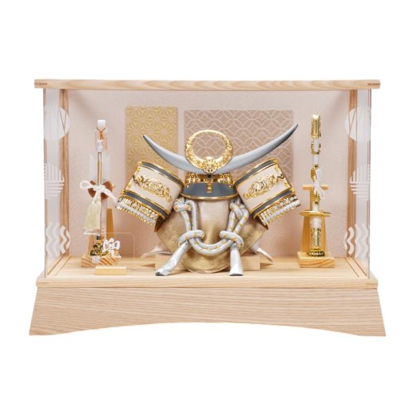 商品発送元：創業慶応元年-雛人形・五月人形の専門店-人形の岩崎幅45×奥行30×高さ32(cm)おもちゃ・ホビー・ゲーム、おもちゃ、人形・ぬいぐるみ【製作】清宝【規格】8号【仕様】金小札淡青糸威、上杉謙信公モデル(日輪三日月前立)【装飾】ナ...