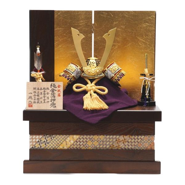 商品発送元：創業慶応元年-雛人形・五月人形の専門店-人形の岩崎幅38×奥行30×高さ45(cm)おもちゃ・ホビー・ゲーム、おもちゃ、人形・ぬいぐるみ【製作】一徳【規格】6号【仕様】金茶糸威、純金箔押小札、純金鍍金金具、本革仕立、矧ぎ合わせ鉢...