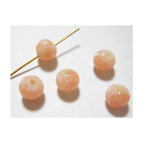 商品発送元：ビーズパーツJupiter1粒の価格です。ジュエリー・アクセサリー、ジュエリー・アクセサリーチェリーブランド　Japan Vintagehand madeサイズ　約9mm粉掛け技法桜色の斑が可愛らしい表情です。
