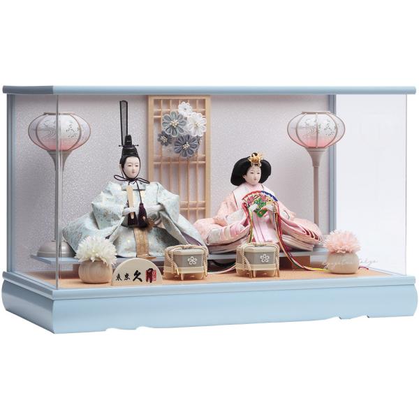 商品発送元：【公式】 人形の久月オンラインストア親王ケース飾りキッズ・ベビー・マタニティ、キッズ、おもちゃ、人形（日本人形・フランス人形）爽やかなライトブルーの色合いが素敵なケースに、優し気に微笑む上品なお顔立ちのお人形が見事に映えます。ケ...