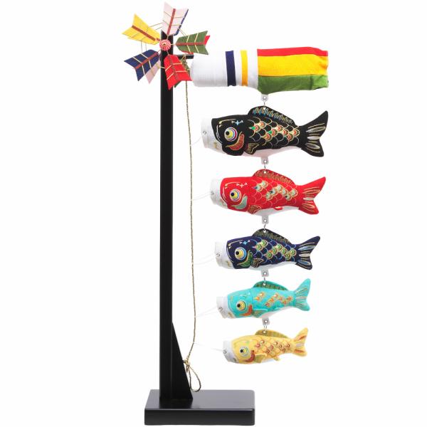 商品発送元：【公式】 人形の久月オンラインストア室内用鯉のぼりキッズ・ベビー・マタニティ、キッズ、おもちゃ、人形（日本人形・フランス人形）高級感のある黒塗りのスタンドに、色彩鮮やかな五匹の鯉のぼりが見事に映えます。晴れの日のお祝いを華やかに...