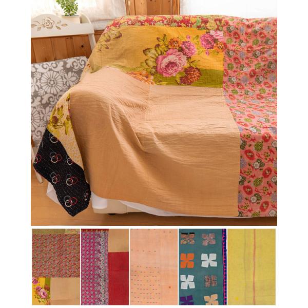 商品発送元：tesoroファッション・ブランドサイズ：130cm×200cm原産国：インド素材：コットン100%インドの様々なオールド生地を使い刺し子刺繍を施したマルチクロスです。沢山の柄の組み合わせが生み出す個性的な雰囲気がお部屋をエスニ...