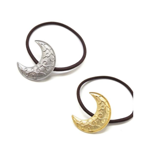 商品発送元：tesoroファッション・ブランド、レディース・婦人服サイズ：モチーフ直径3cm原産国：日本人気の月モチーフのヘアゴムです。繊細な模様と艶消しカラーで柔らかな印象に。▼ギフトラッピングはこちら