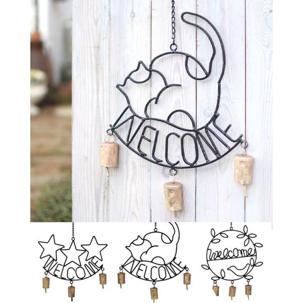 商品発送元：tesoroファッション・ブランド、レディース・婦人服《商品説明》サイズスター：約10.5×28.5cmネコ：約13×25.5cmサークル：約27×50cm生産地：インド   素朴なベルの音色が心地良いアイアンベル玄関やお部屋に...