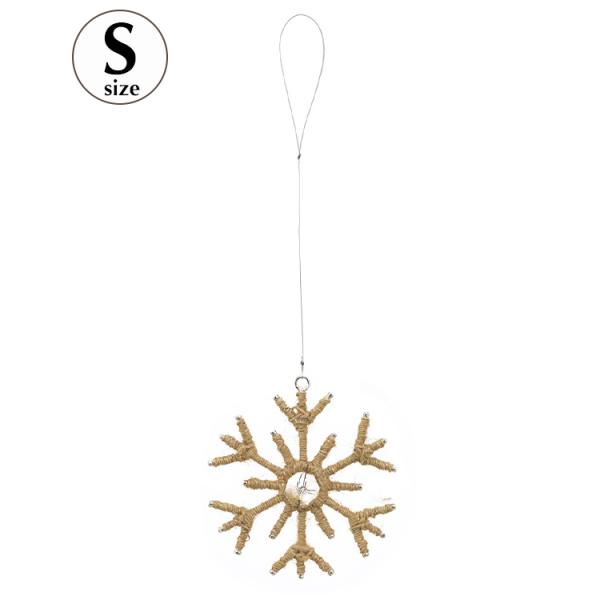 商品発送元：tesoroファッション・ブランド、レディース・婦人服《商品説明》サイズ：直径8×長さ25cm生産地：インド   雪の結晶モチーフにジュートを巻いたオーナメントナチュラルな色合いで温かみのある雰囲気に。▼ギフトラッピングはこちら