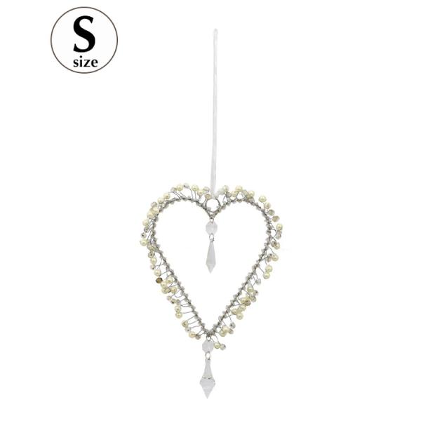 商品発送元：tesoroファッション・ブランド、レディース・婦人服《商品説明》サイズ：横16×高さ23cm 長さ40cm生産地：インド   パールとクリアビーズのオーナメントパールとクリアビーズをハートに飾った可愛いガーリーオーナメントです...