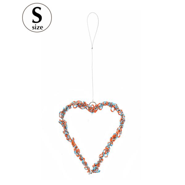 商品発送元：tesoroファッション・ブランド、レディース・婦人服《商品説明》サイズ：横14×高さ16cm 長さ32cm生産地：インド   オレンジとターコイズのプチビーズオーナメントオレンジとターコイズのプチビーズをぐるぐる飾ったハートオ...