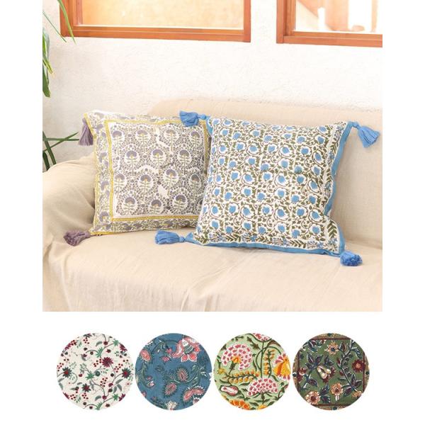 商品発送元：tesoroファッション・ブランド、レディース・婦人服《商品説明》・商品サイズ：45×45cm・生産地：インド・素材：綿100％   ハンドメイドならではの味を楽しめるブロックプリントシリーズ 「ブロックプリント」は木版を使って...